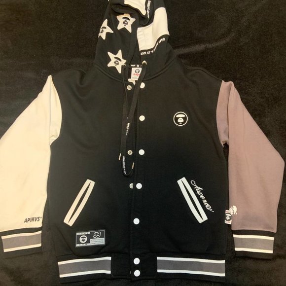 Bape/Aape | Jackets & Coats | Bapeaape Varsity Jacket With Hood | Poshmark